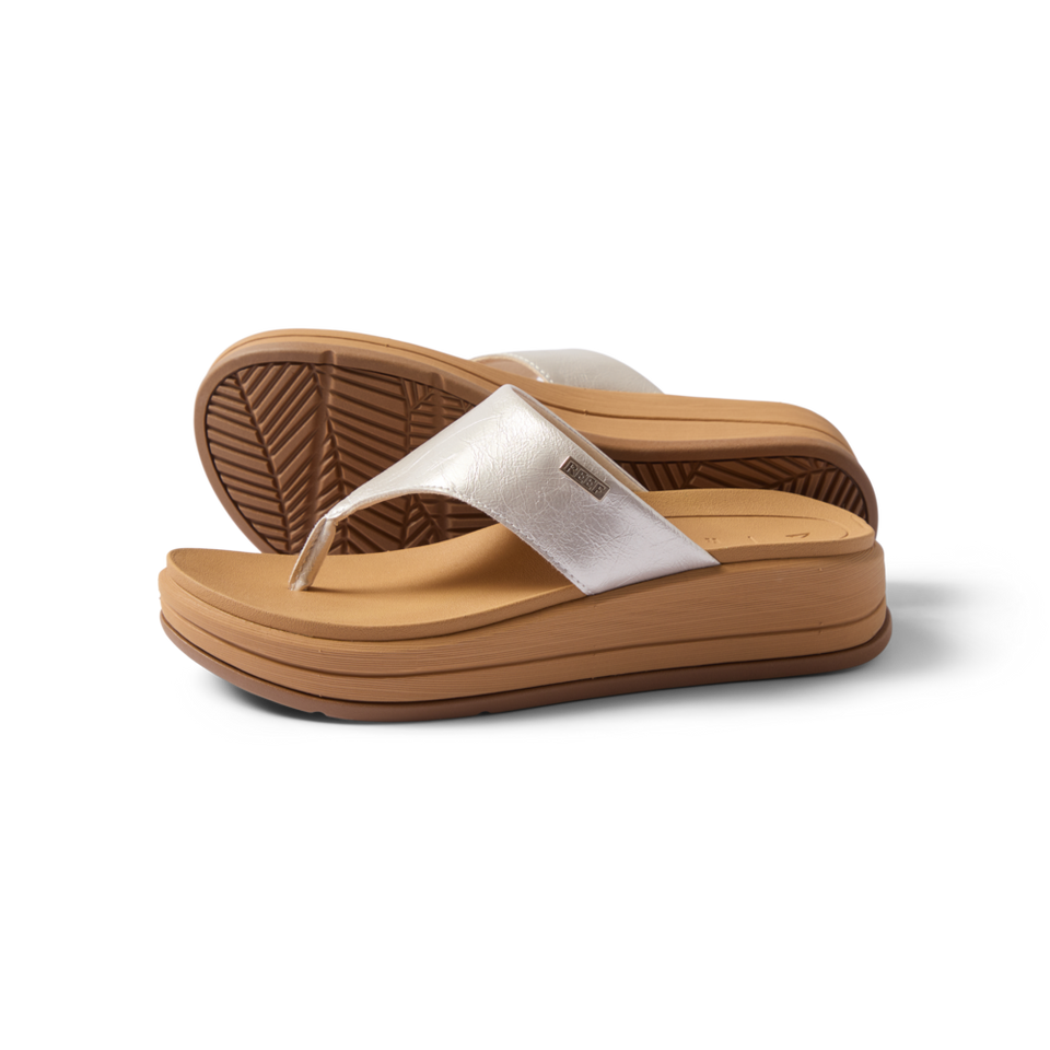 Aura Serenity: Women's Soft, Cushioned Footbed Sandals in Silver | Reef ...