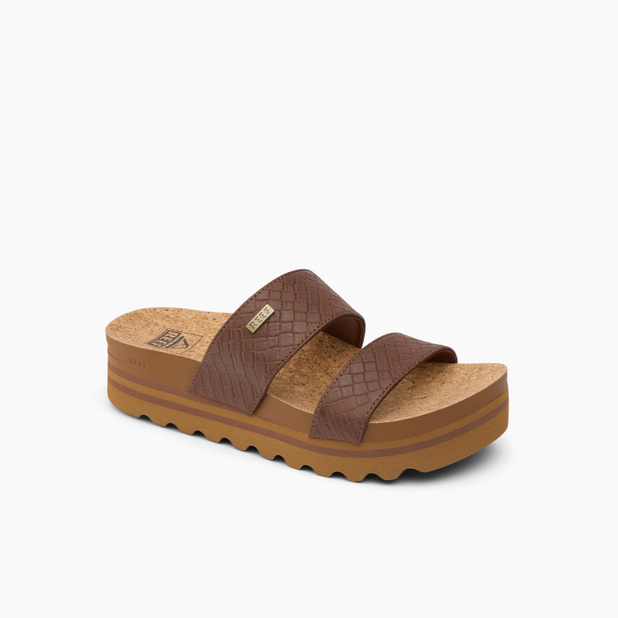 Women's Cushion Vista Hi Slides in Chocolate Wicker | REEF®
